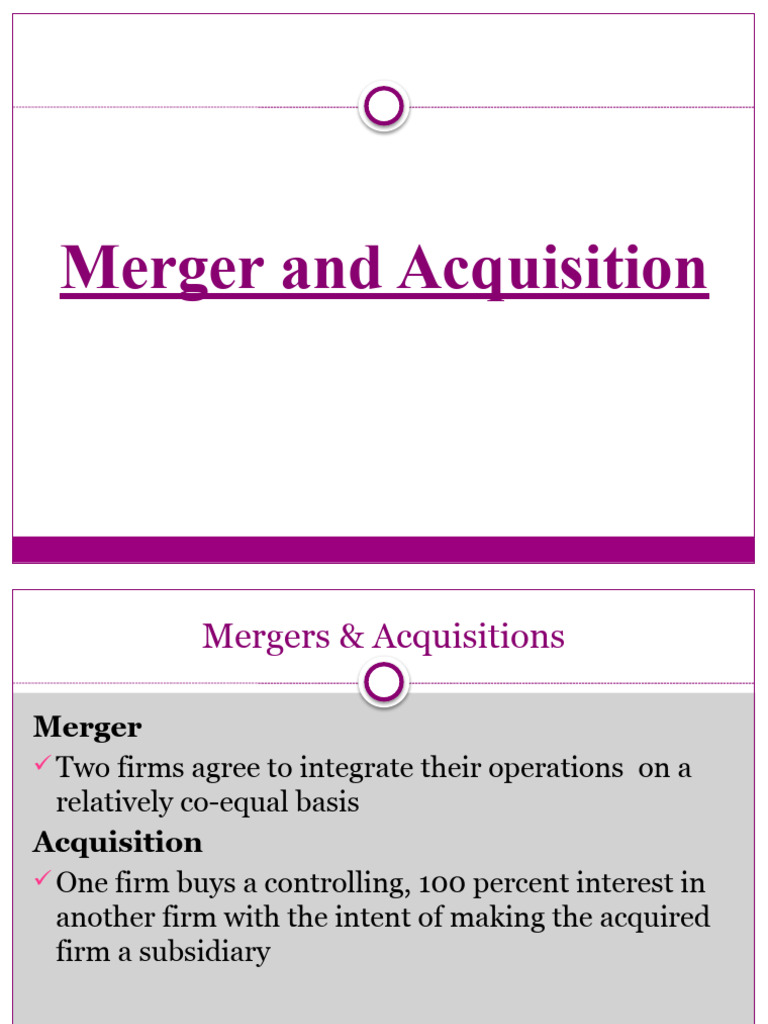 Merger vs. Acquisition Explained | PDF | Mergers And Acquisitions | Takeover