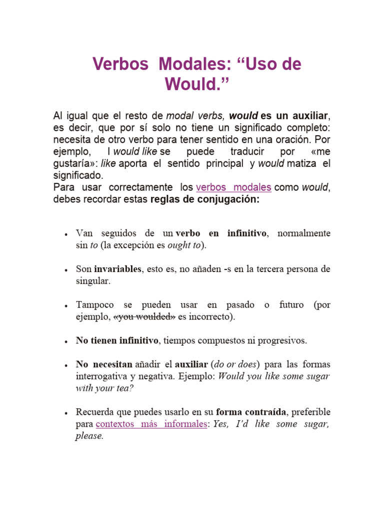 Verbos Modales | PDF | Verbo | Unidades Semánticas