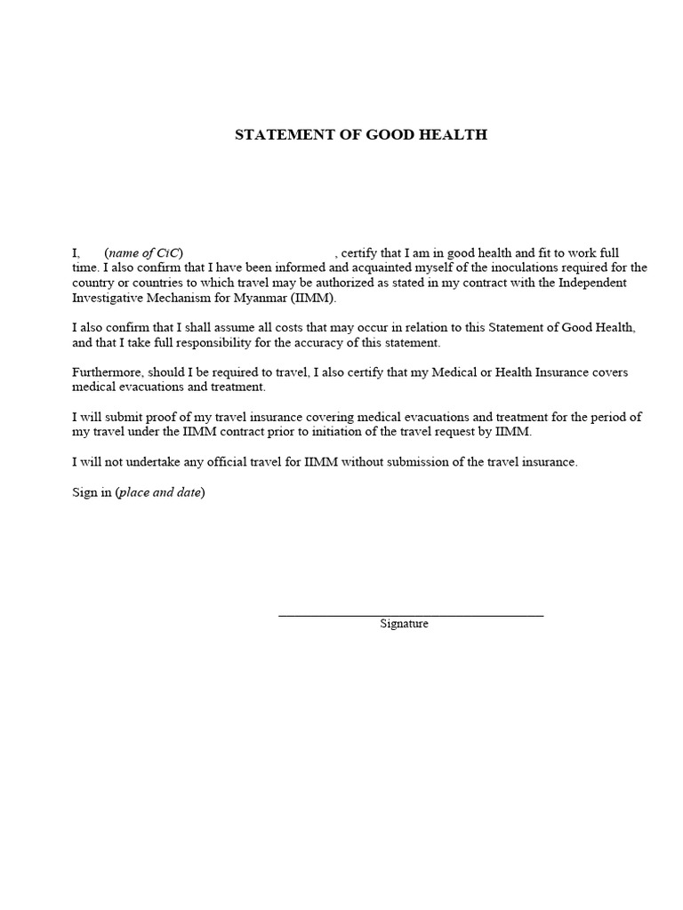 6. Statement of Self-Certification for CiC | PDF