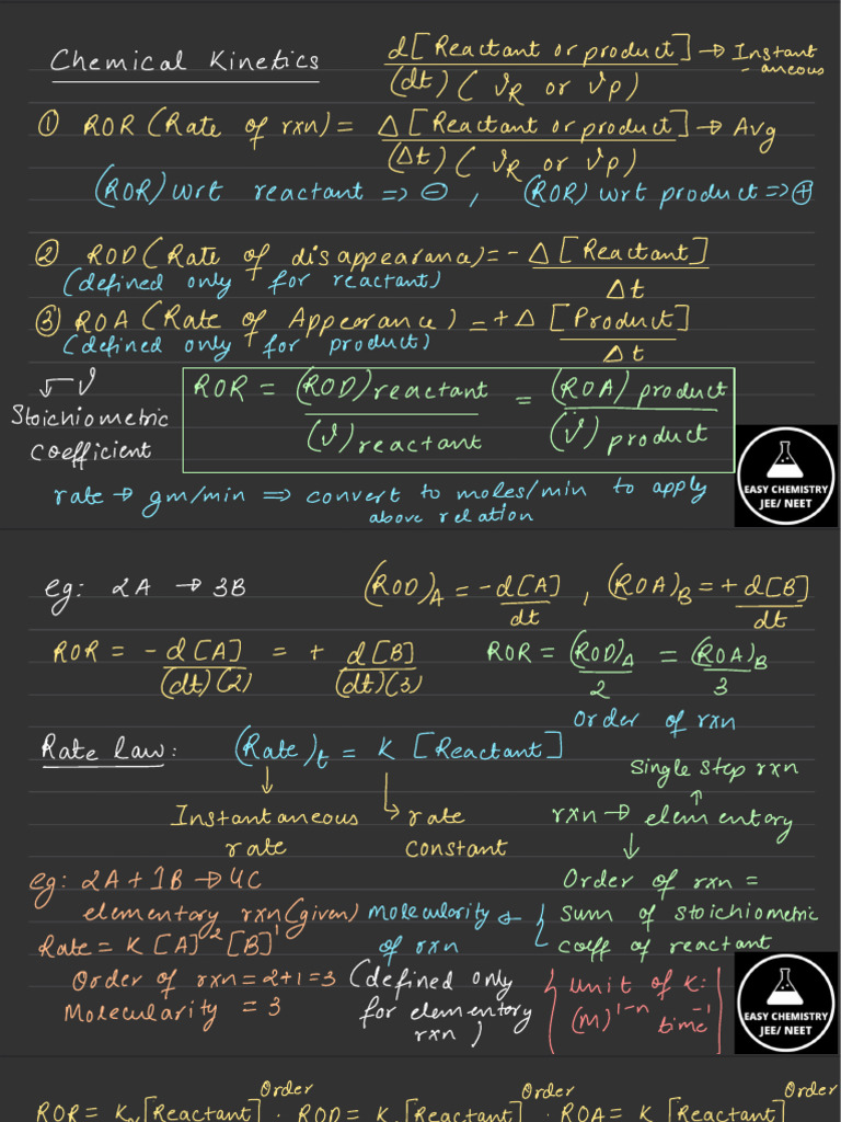 Chemical Kinetics FLASHCARD EXPRESS NOTES | Download Free PDF | Process ...