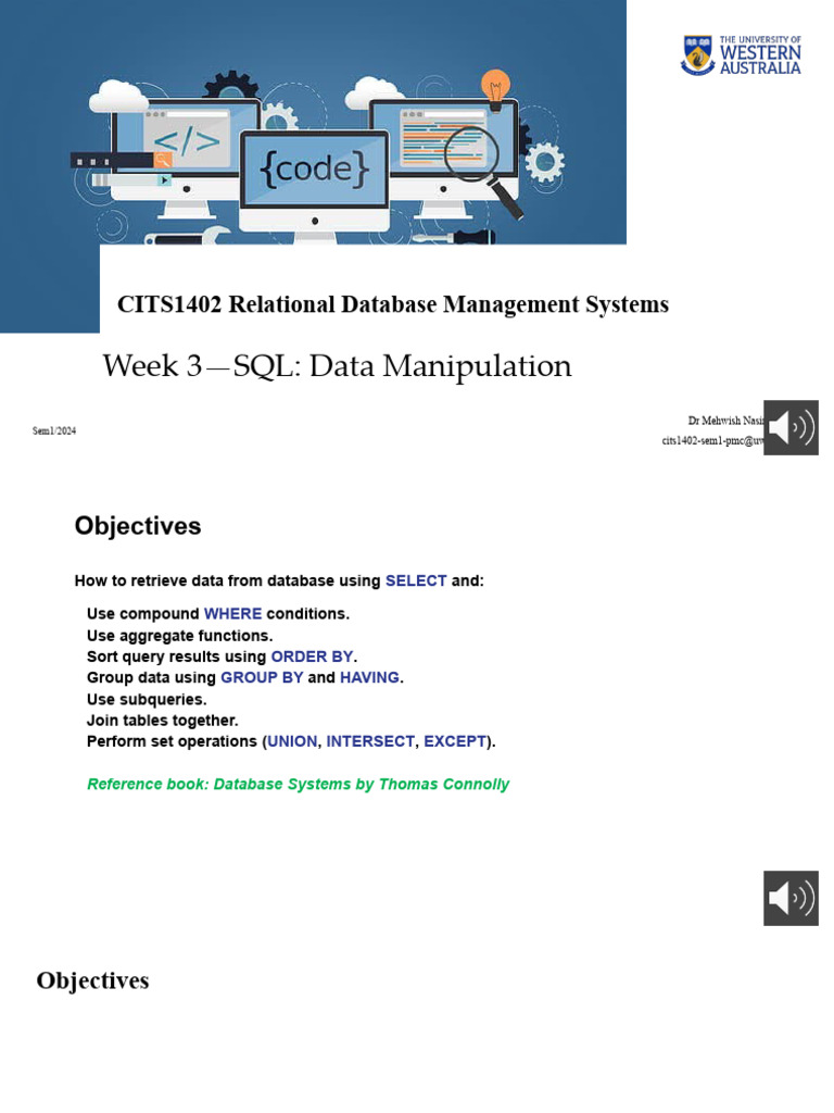 Week3 SQL Lec2 Select Part1 | PDF | Sql | Information Technology Management
