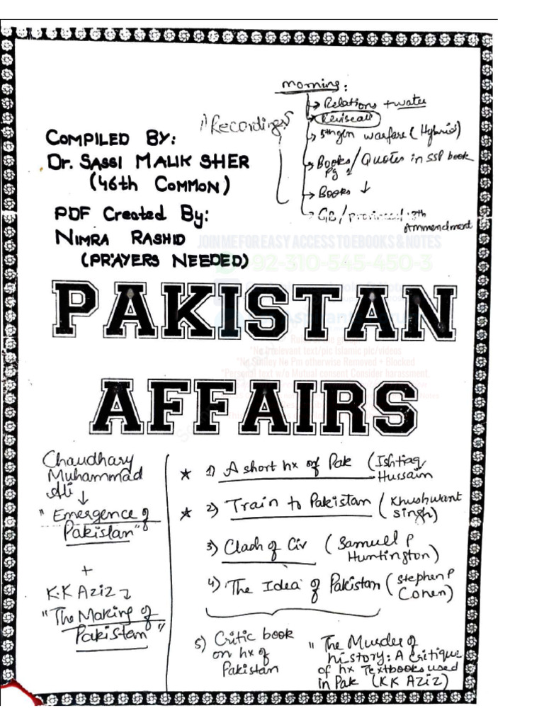 Pakistan Affairs - Mam Sassi | PDF