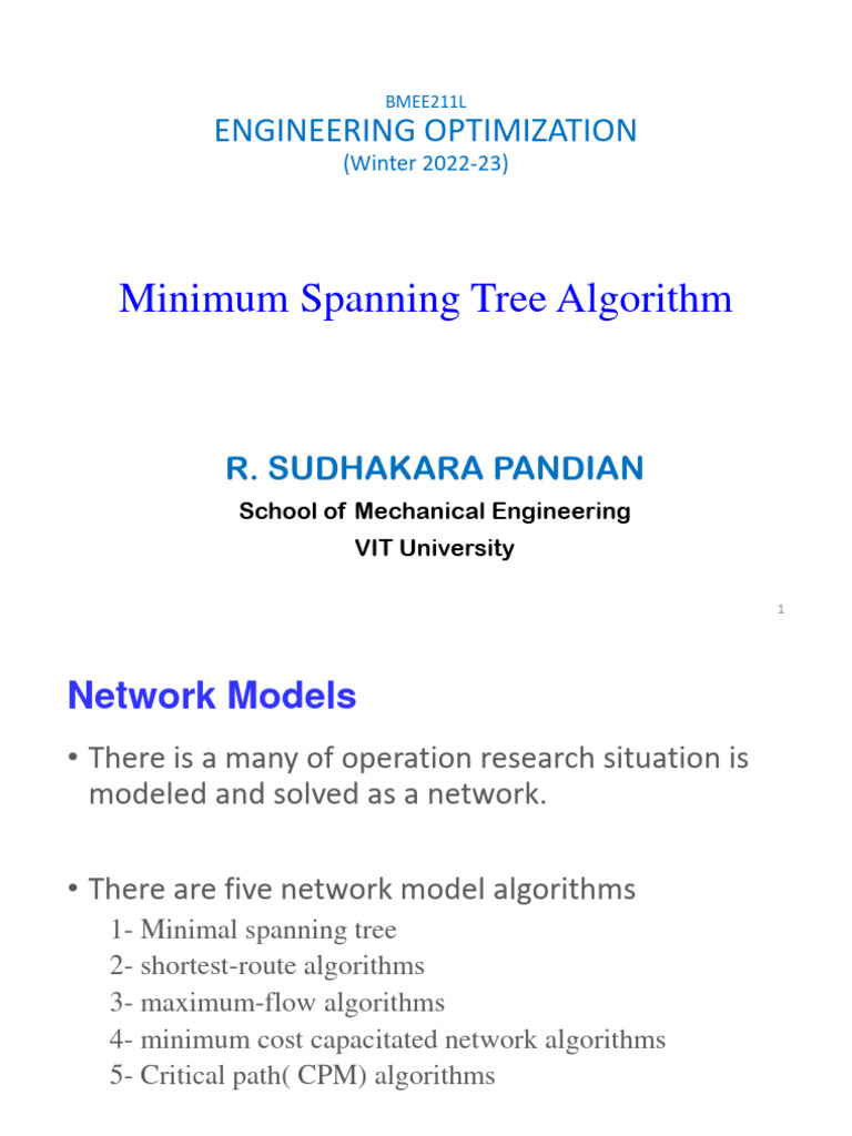 6 Minimum Spanning Tree 10-02-2023 | PDF | Graph Theory | Theoretical Computer Science