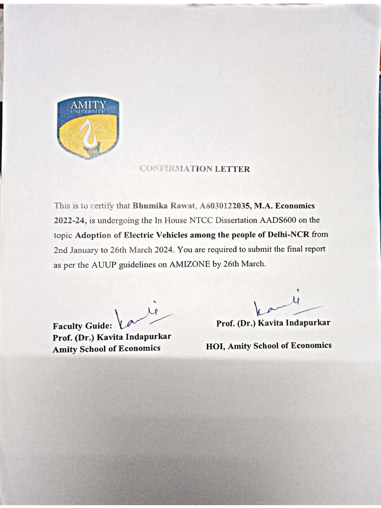 Confirmation Letter | PDF