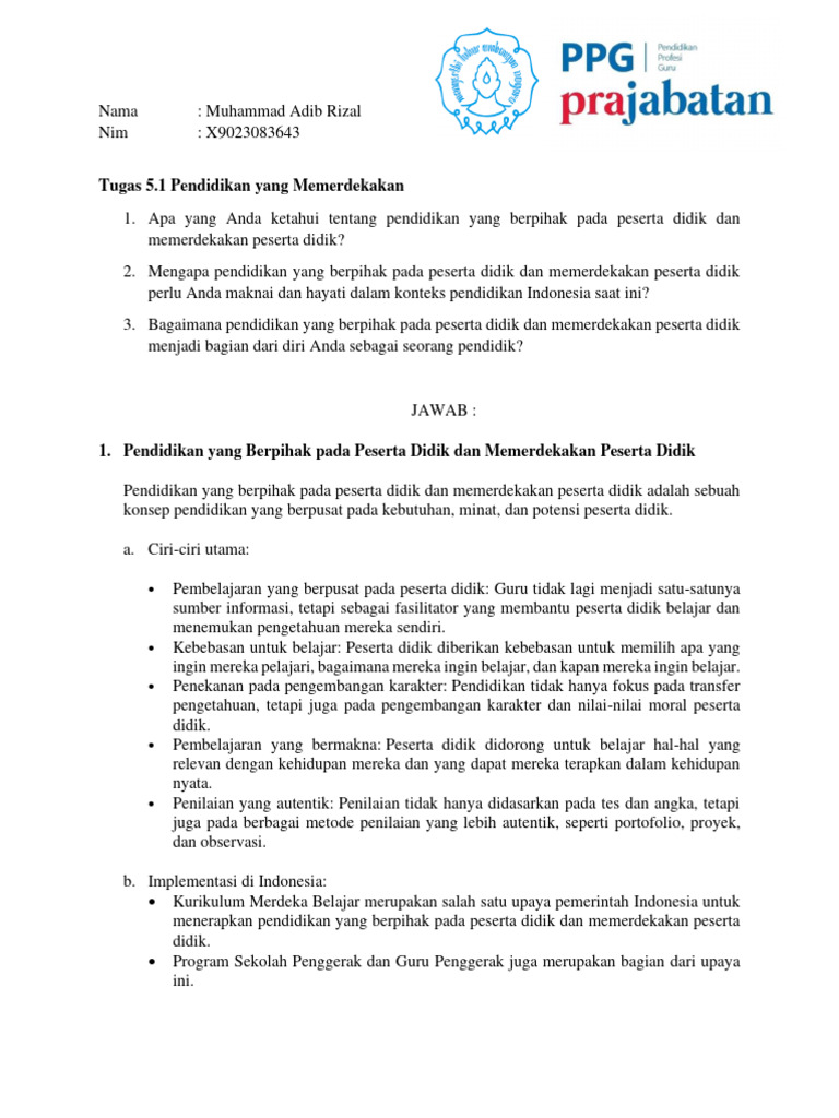 Muh Adib Rizal - Mulai Dari Diri - Topik 5 | PDF