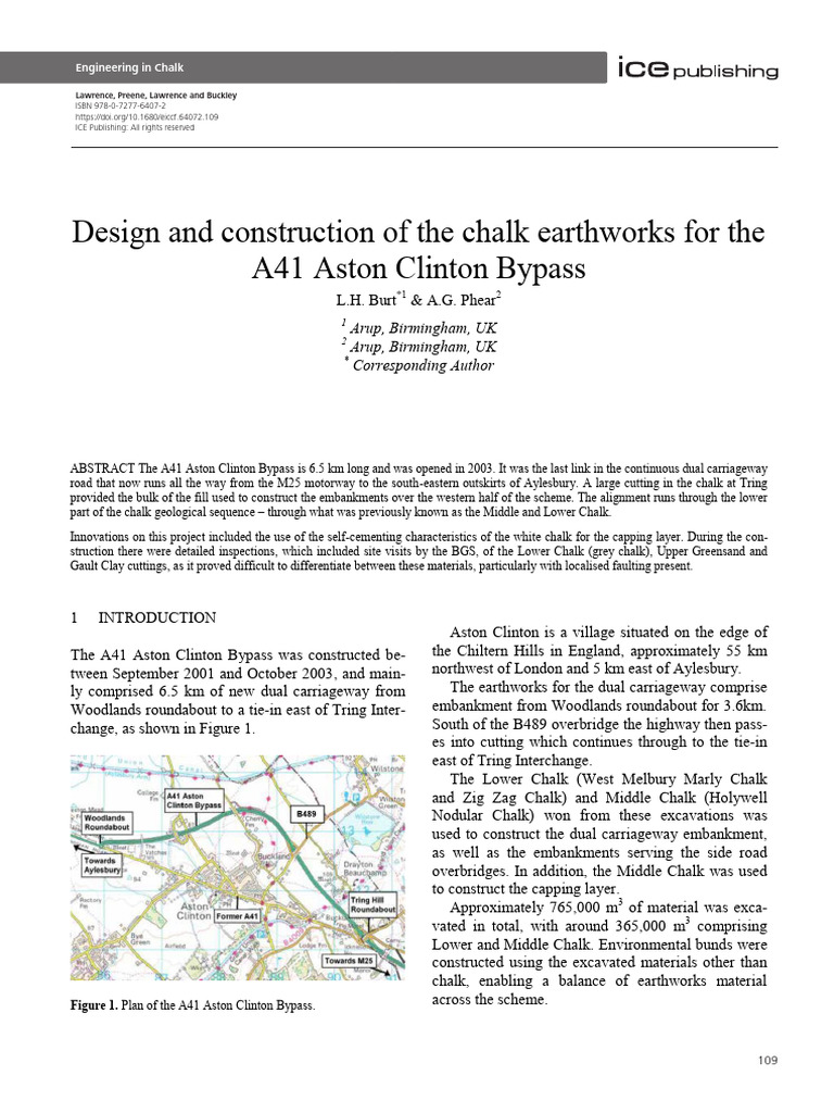 Design and Construction of The Chalk Earthworks For The A41 Aston ...