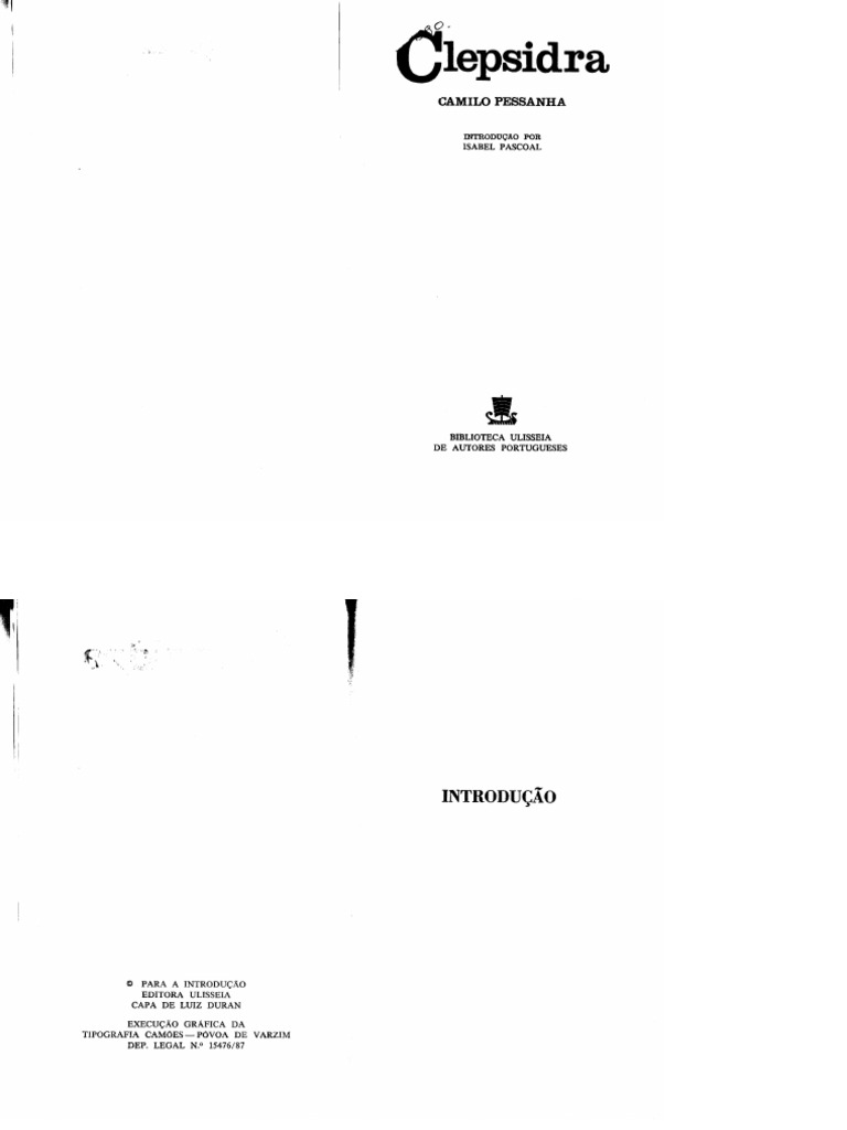 Pascoal Introduo Pessanha Clepsidra | PDF Pascoal Introduo Pessanha Clepsidra | PDF