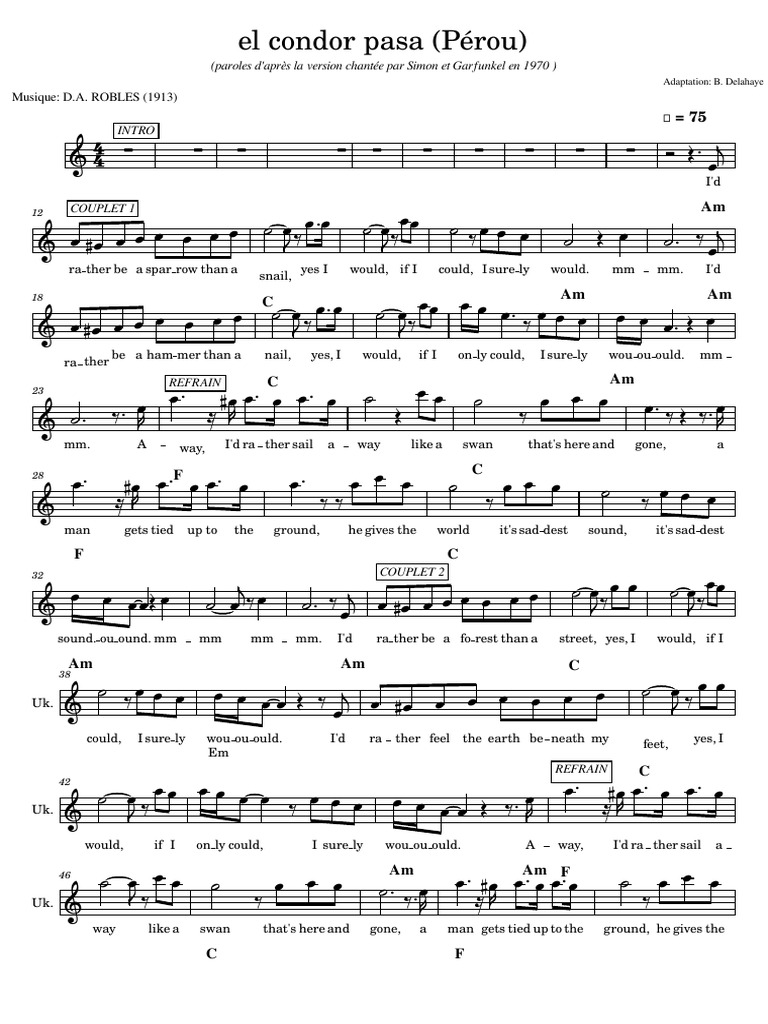 El Condor Pasa | PDF | Song Recordings Produced | Number One Singles