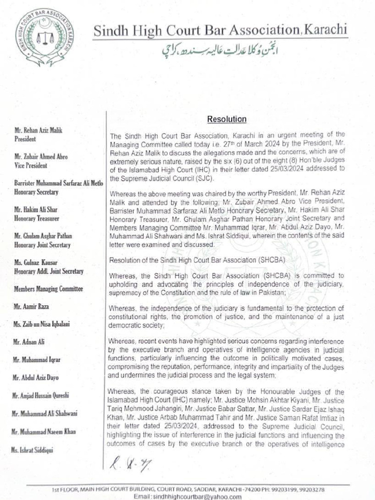 SHC Bar Asc Resolution | PDF
