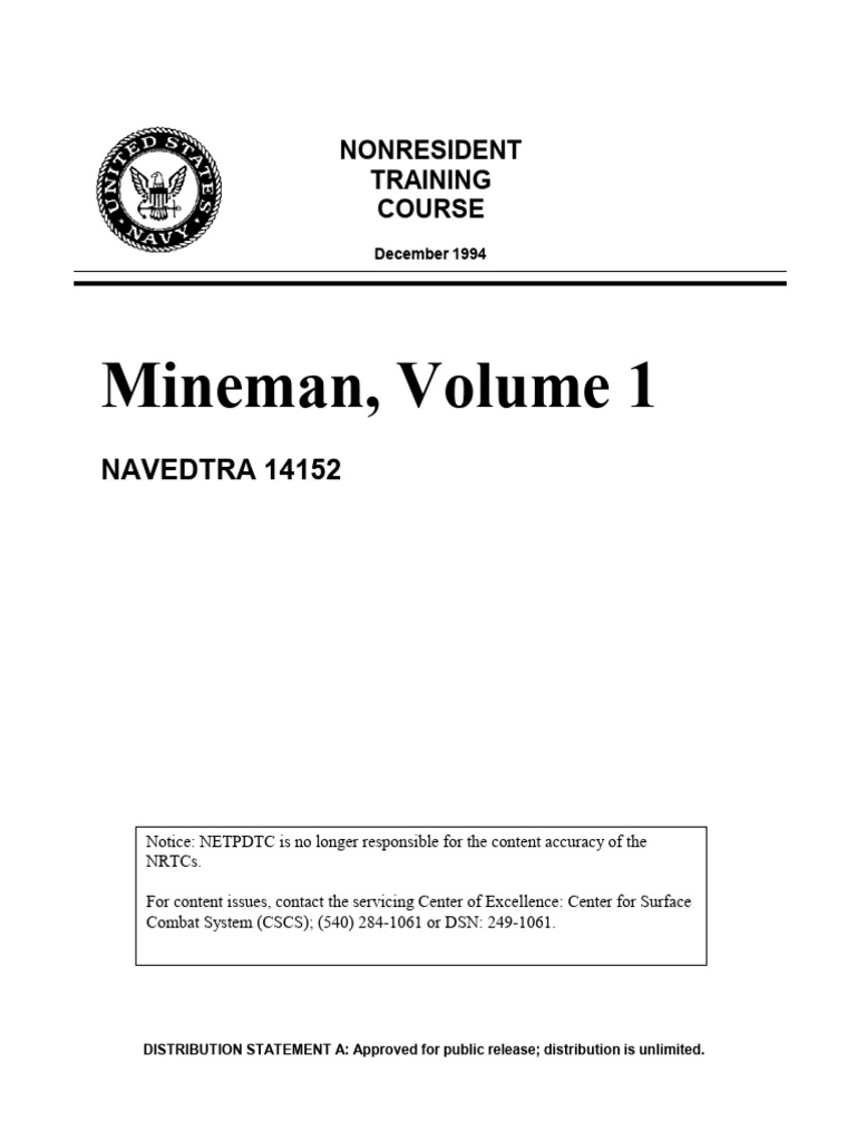 Mineman Training Course Overview | PDF | Naval Mine | United States Navy