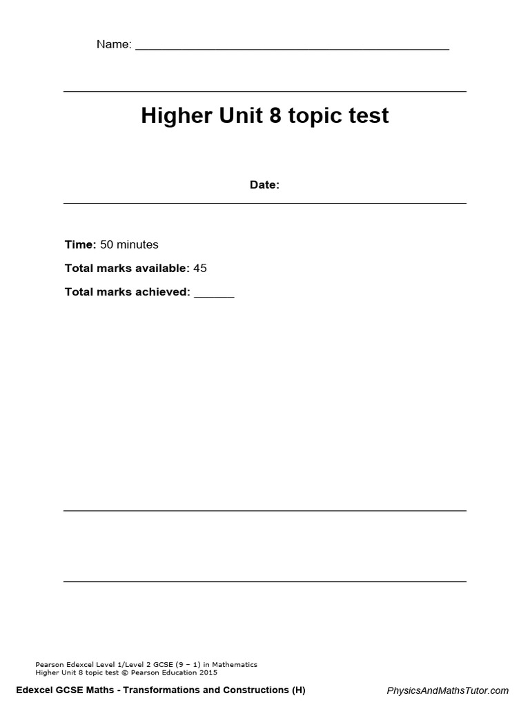 GCSE Maths: Transformations Test | PDF | Shape | Mathematics