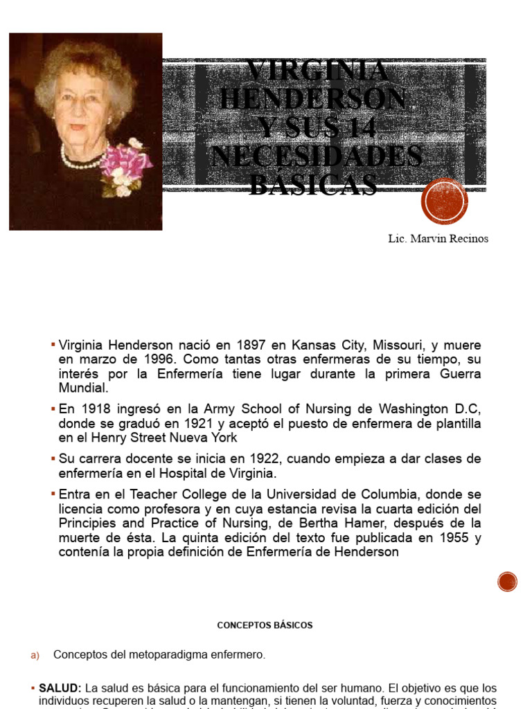 14 Necesidades Básicas de Virginia Henderson | PDF | Enfermería