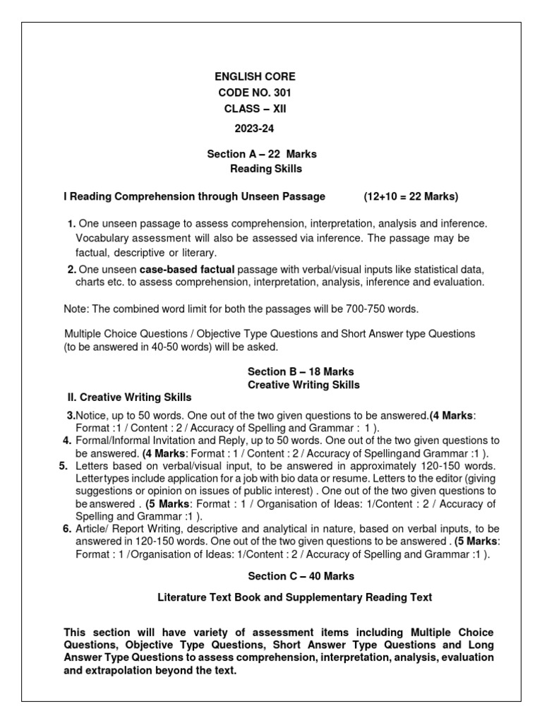 12th English | PDF | Reading Comprehension | Fluency