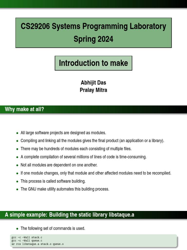 make | PDF | Library (Computing) | Compiler
