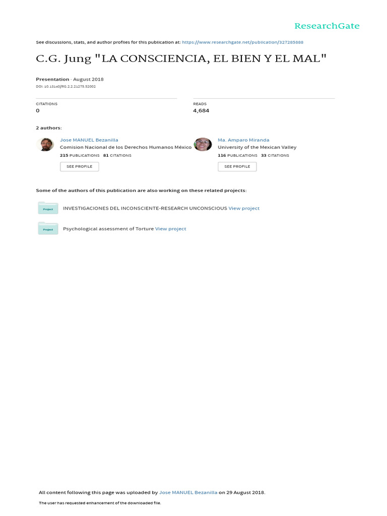 Consciencia: Jung y Ética Psicológica | PDF | Mantman (hinduismo) | Mal
