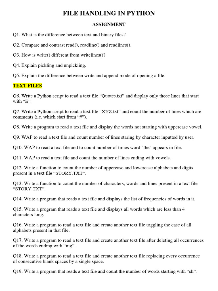 File Handling in Python | PDF | Comma Separated Values | Computing