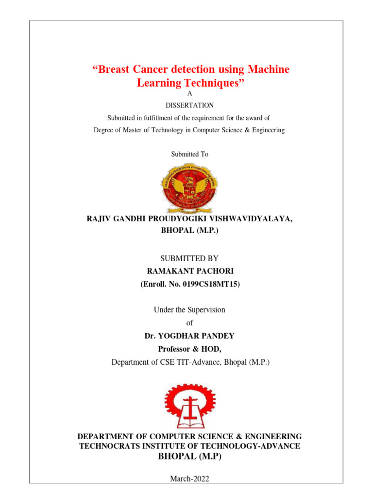 Breast Cancer Detection with ML Techniques | PDF | Support Vector Machine | Machine Learning