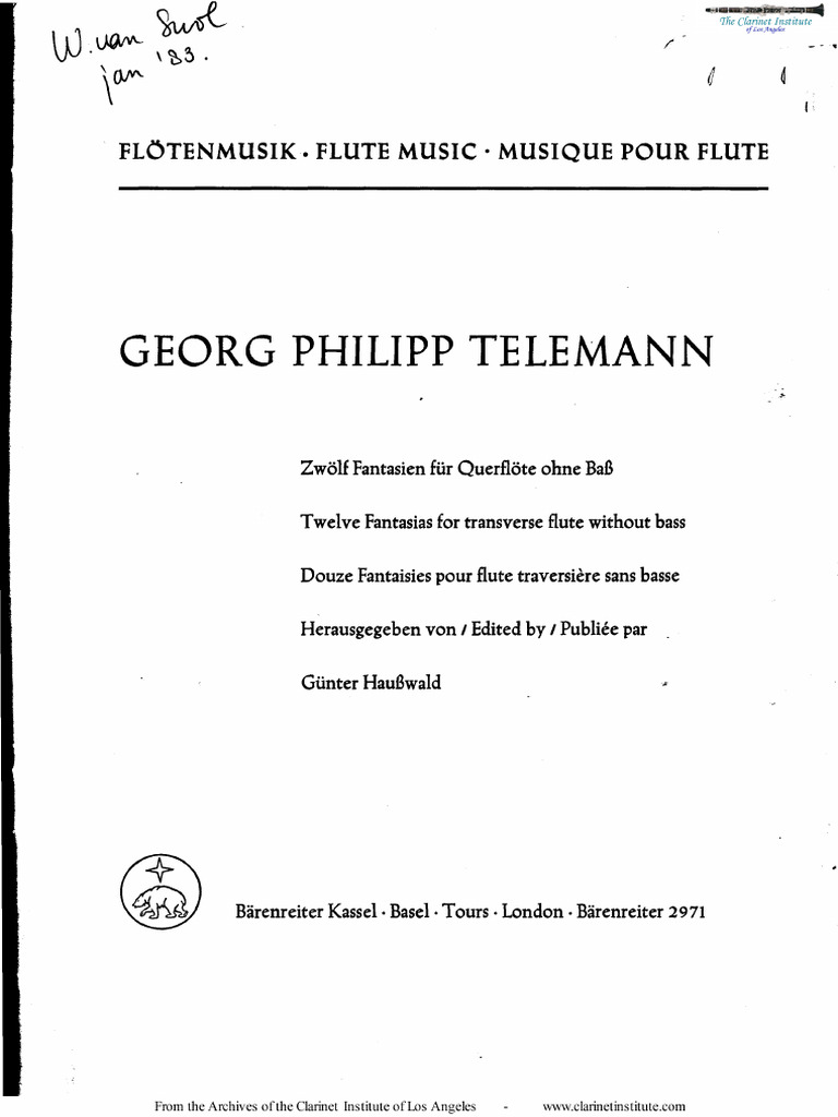 12 Fantasías Telemann | PDF