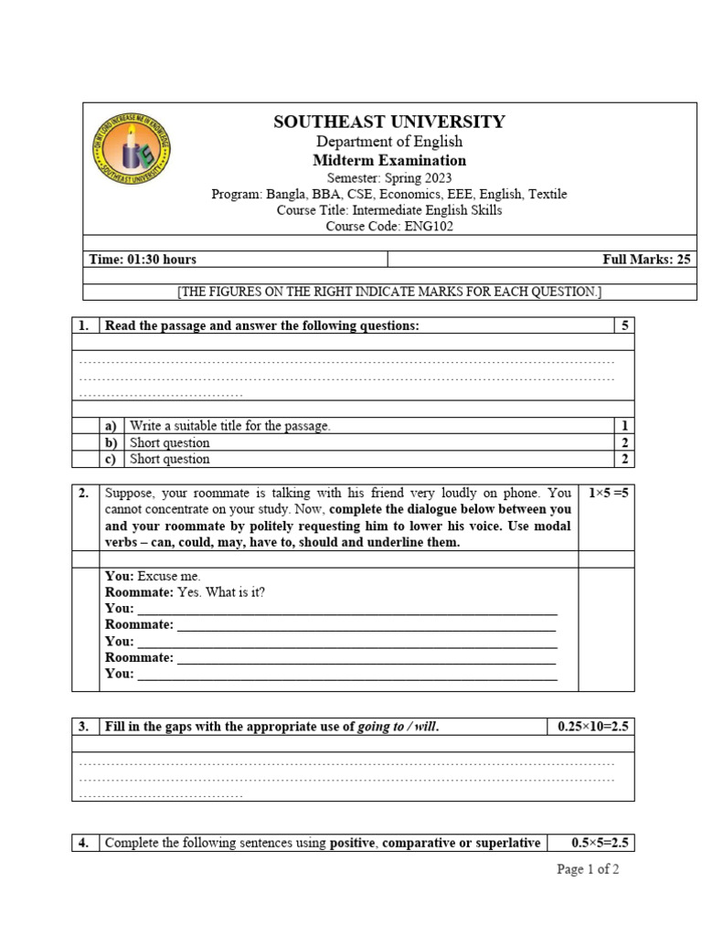 Template-ENG102 Midterm | PDF | Linguistic Typology | Linguistics