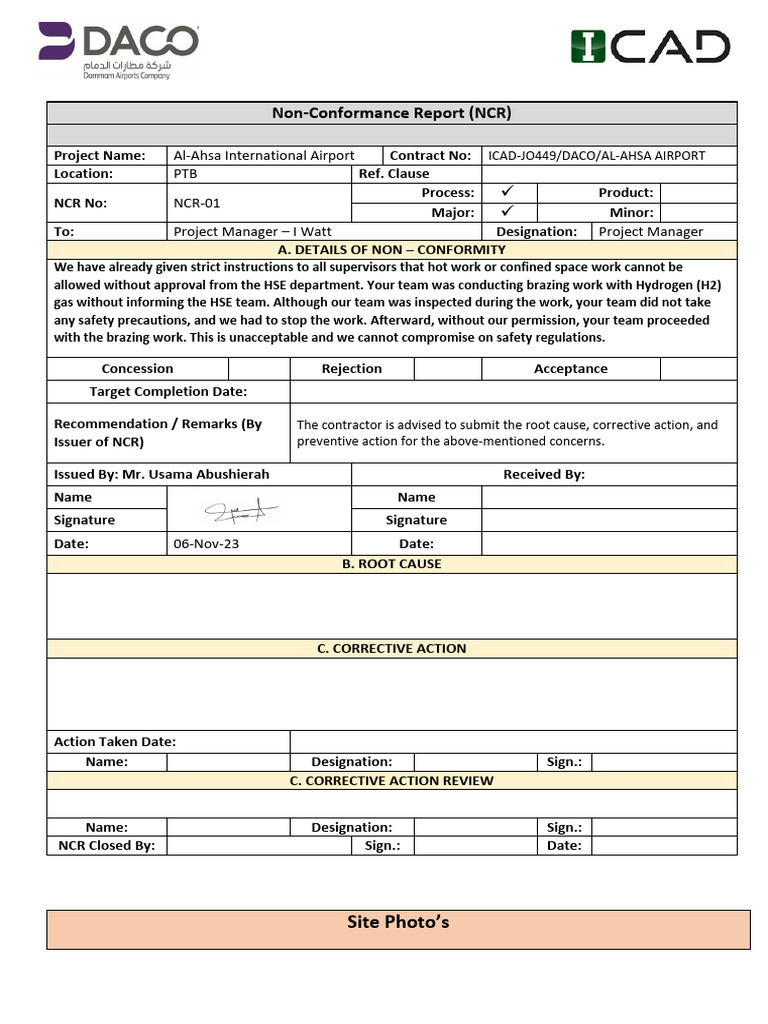Hse NCR 01 | PDF | Safety
