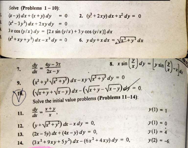 Solve by Homogeneous Method | PDF