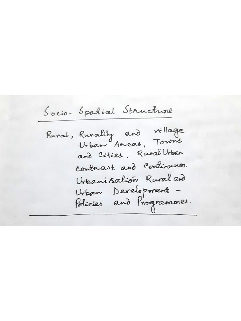 Socio Spatial Structure | PDF