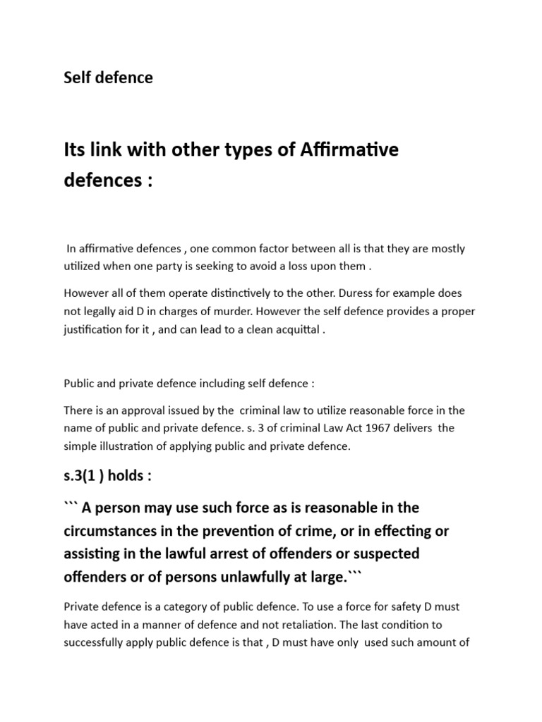 Understanding Self Defence Laws | PDF | Crimes | Crime & Violence