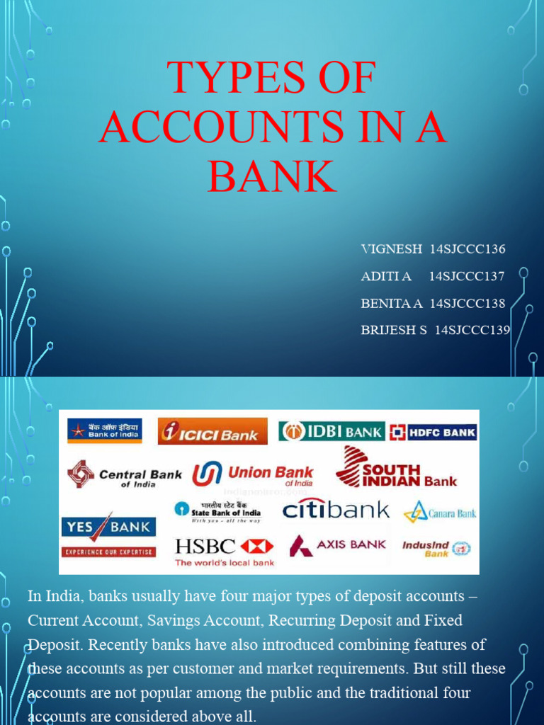 Types of Accounts in A Bank | PDF | Transaction Account | Banks
