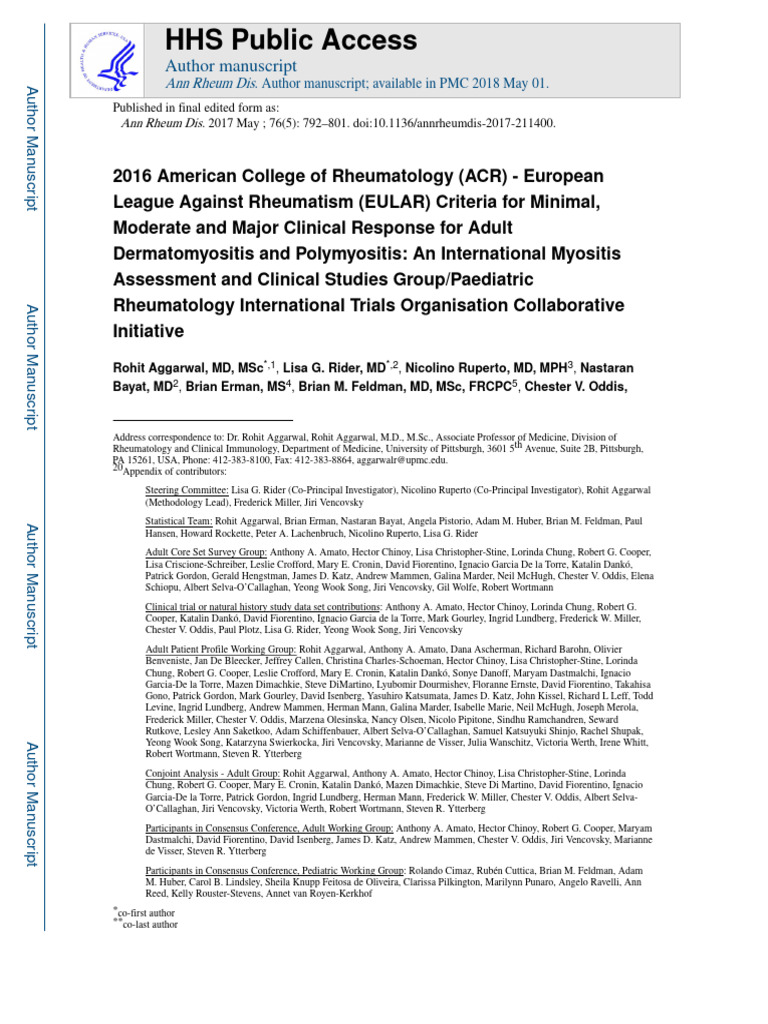 2016 American College of Rheumatology (ACR) | PDF | Social Programs ...