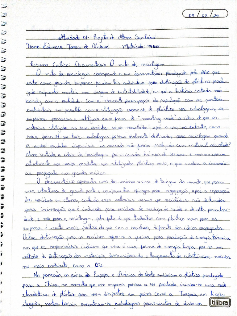 Atividade 1 - Projeto de Aterro | PDF