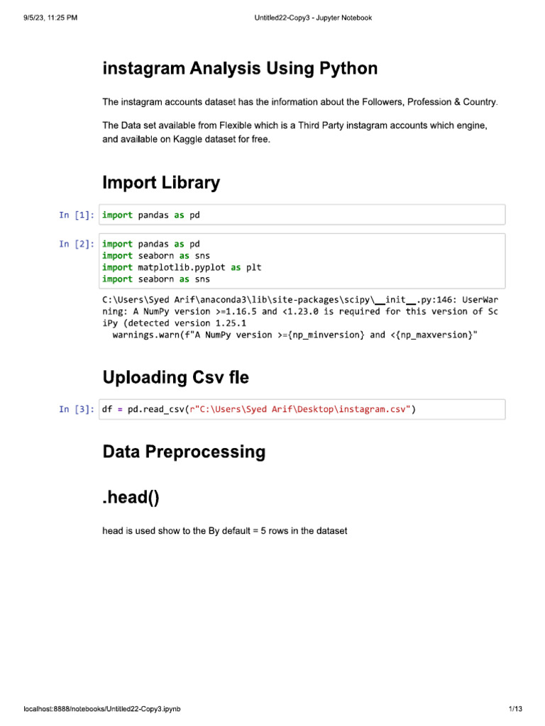 Instagram Analysis | PDF
