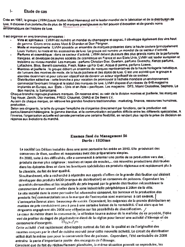 Management Etude de Cas | PDF