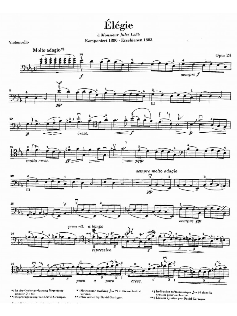 Élégie Faure Cello | PDF