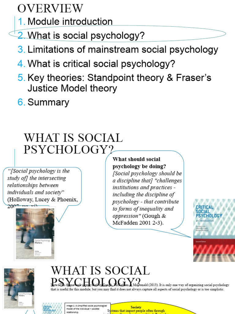 Social Psychology Introduction - Week1 | PDF | Psychology | Social ...