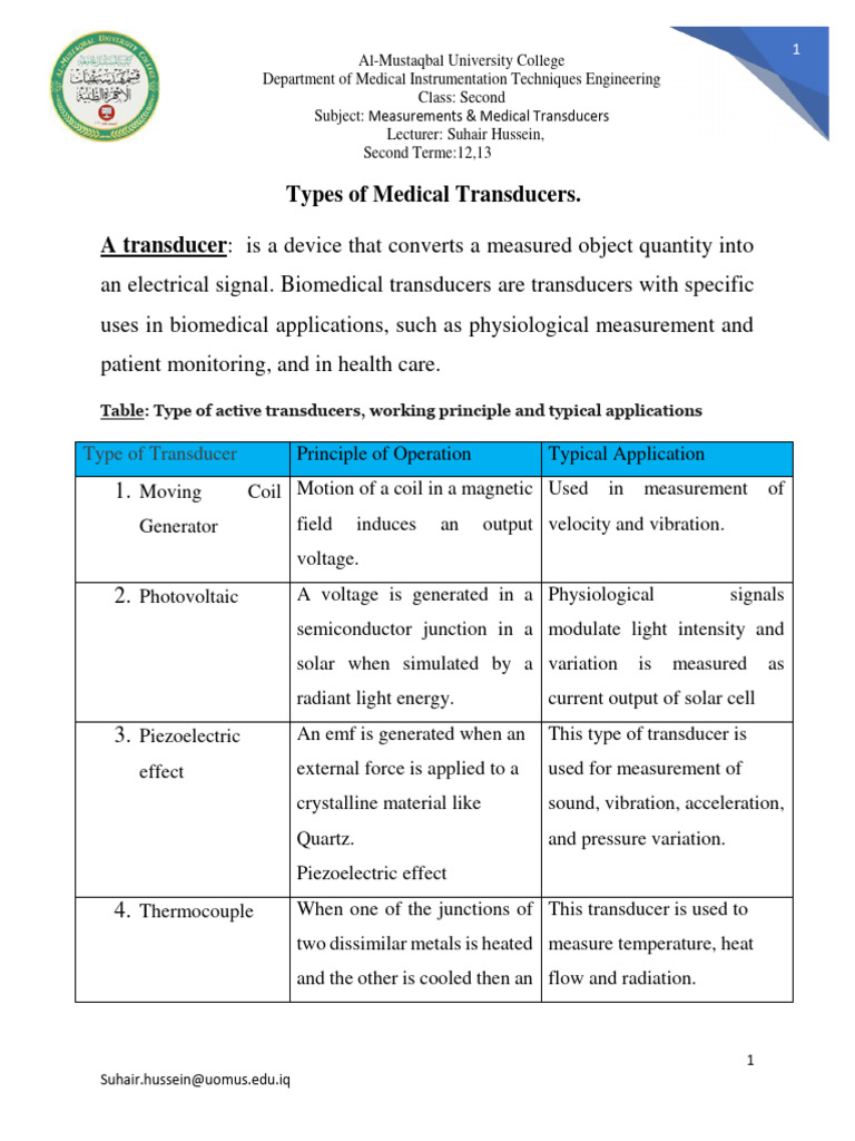 MUCLecture 2023 3140165 | PDF | Piezoelectricity | Microphone