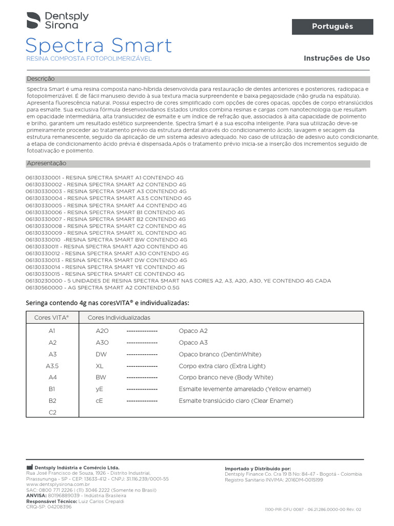 Spectra Smart | PDF | Cor | Material composto