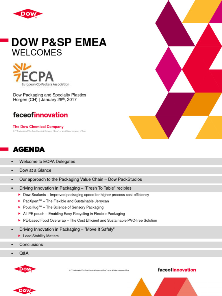 DOW Presentation at ECPA GA Jan262017 Shared | PDF | Dow Chemical ...