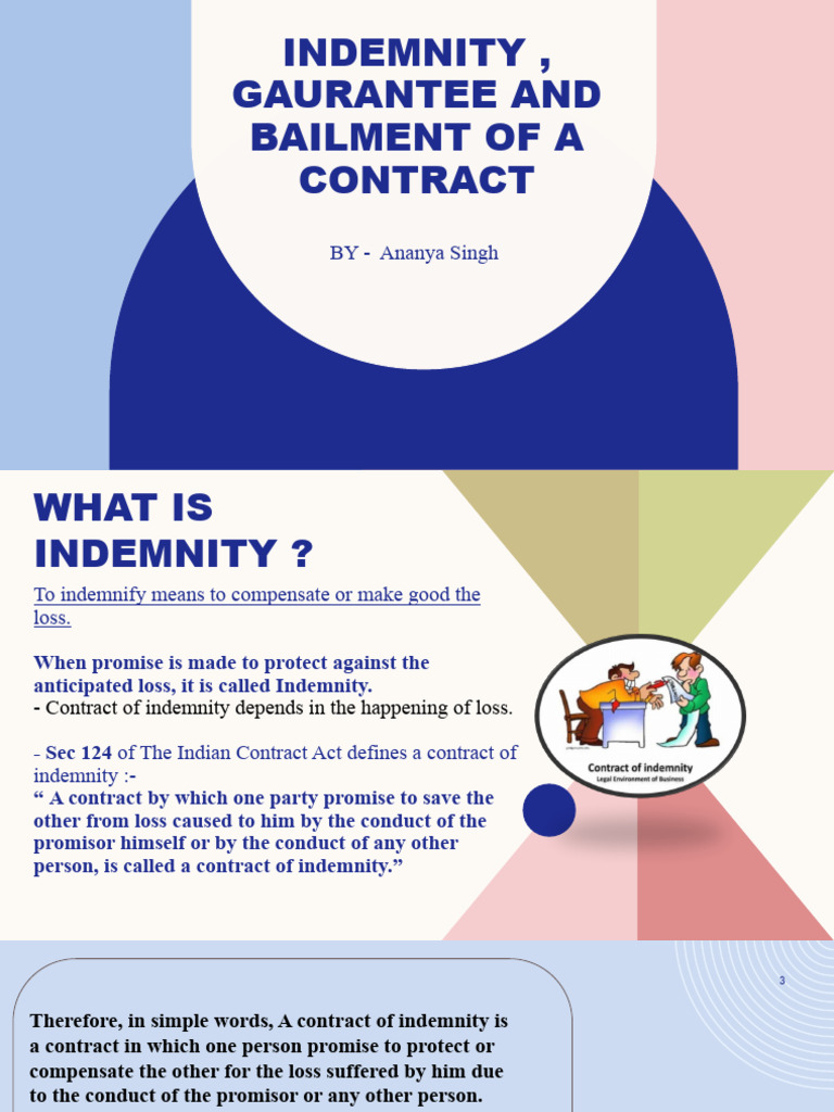 Indemnity, Gaurantee of A Contract | PDF | Guarantee | Indemnity