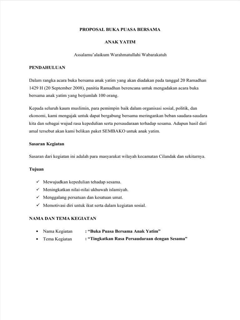 Contoh Proposal Bukber 2 | PDF