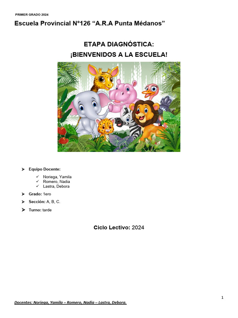 Primer Grado 2024 Diagnóstico Y Actividades Pdf Evaluación