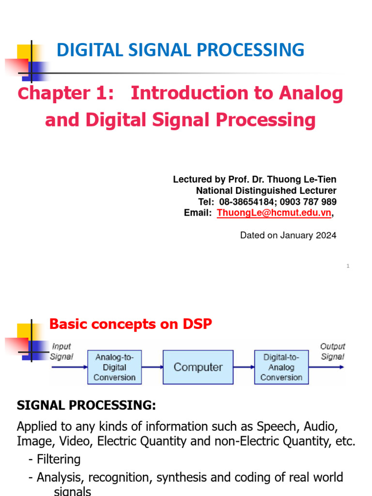 Ch1-IntroDSP2024 | PDF | Discrete Time And Continuous Time | Digital Signal Processing