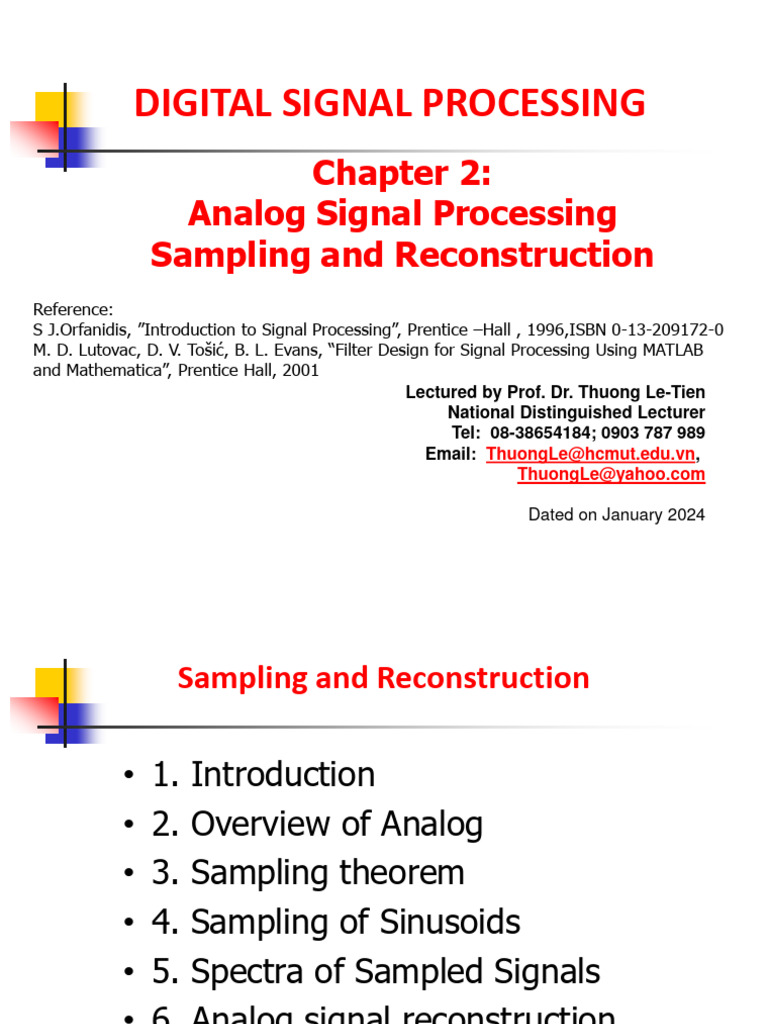 Ch2-ASampling2024 | PDF | Sampling (Signal Processing) | Spectral Density