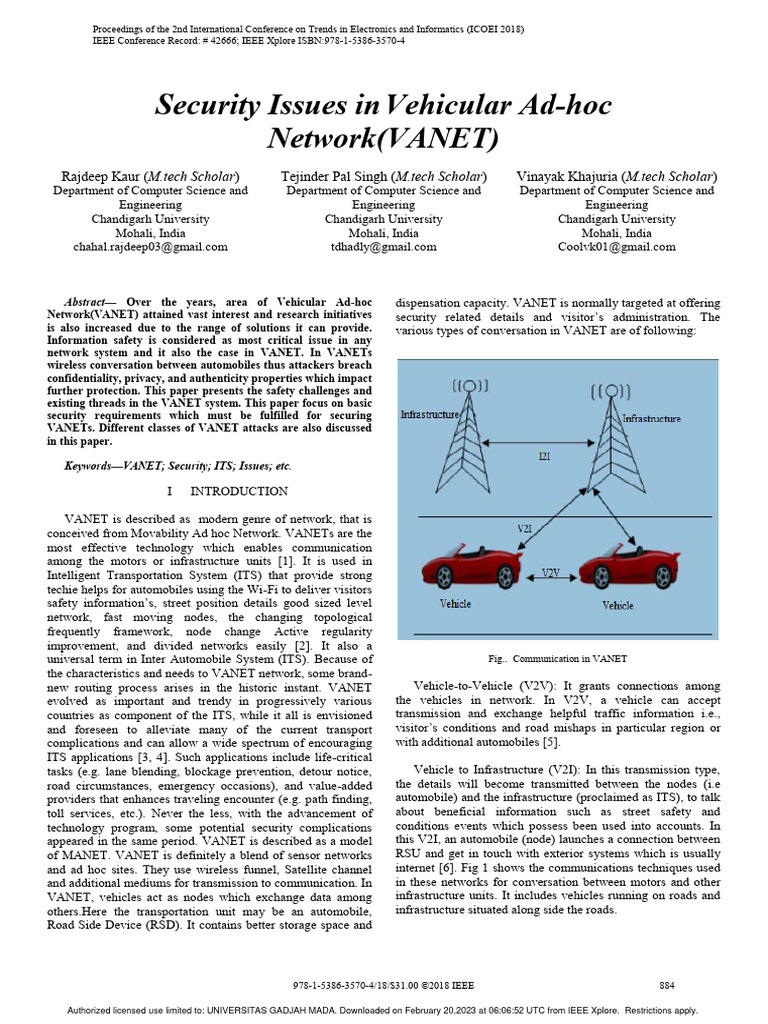 Security Issues in Vehicular Ad-Hoc NetworkVANET | PDF | Computer ... Security Issues in Vehicular Ad-Hoc NetworkVANET | PDF | Computer ...
