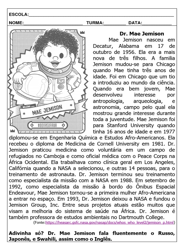 Biografia Mae Jemison | PDF