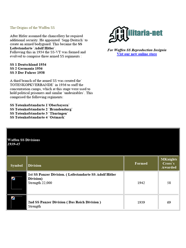 The Origins of The Waffen SS | PDF | Waffen Ss | Schutzstaffel