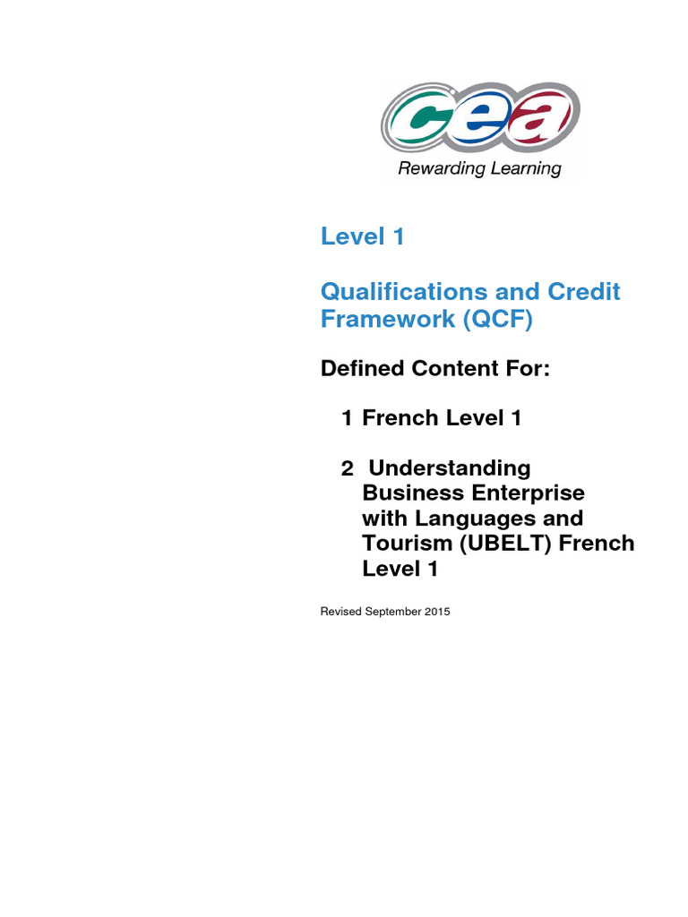 QCF - French Learning | PDF | Learning | Information