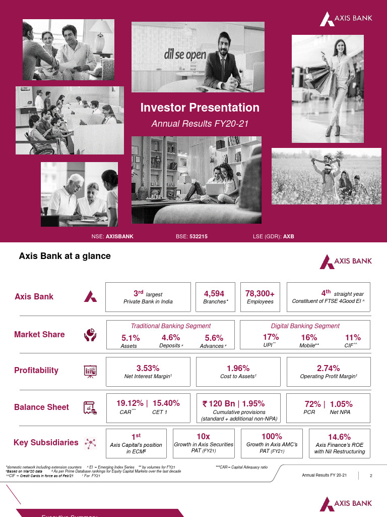 Investor Presentation For Axis Bank | PDF | Banks | Cloud Computing