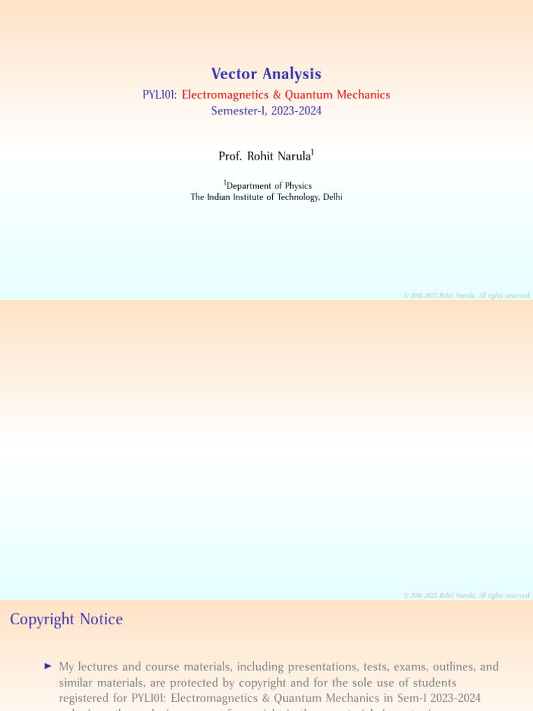 01_Vector_Analysis | PDF | Coordinate System | Euclidean Vector