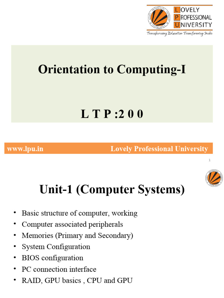 Unit 1 | Download Free PDF | Graphics Processing Unit | Bios