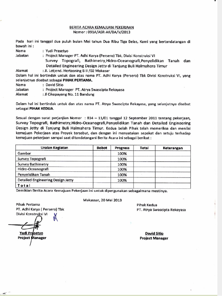 Contoh Berita Acara Pak Yudipdf | PDF